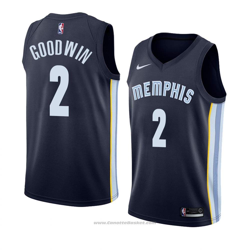 Maglia Memphis Grizzlies Brandon Goodwin #2 Icon 2018 Blu Poco Prezzo