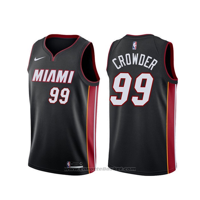 Maglia Miami Heat Jae Crowder #99 Icon Nero Poco Prezzo