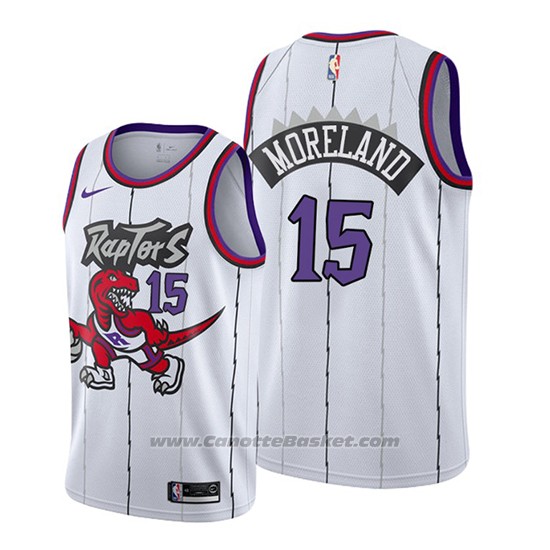 Maglia Toronto Raptors Eric Moreland #15 Classic Edition 2019-20 Bianco ...