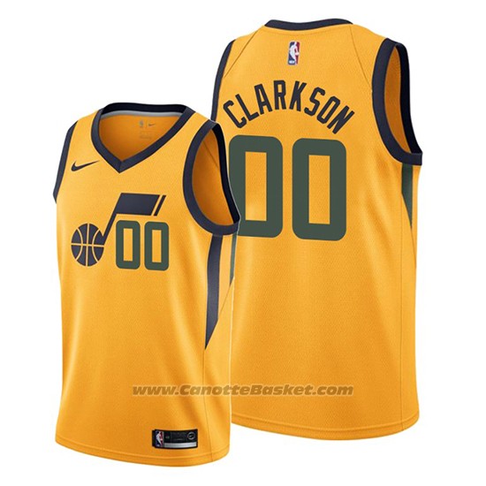 Maglia Utah Jazz Jordan Clarkson #00 Statement Edition Giallo Poco Prezzo