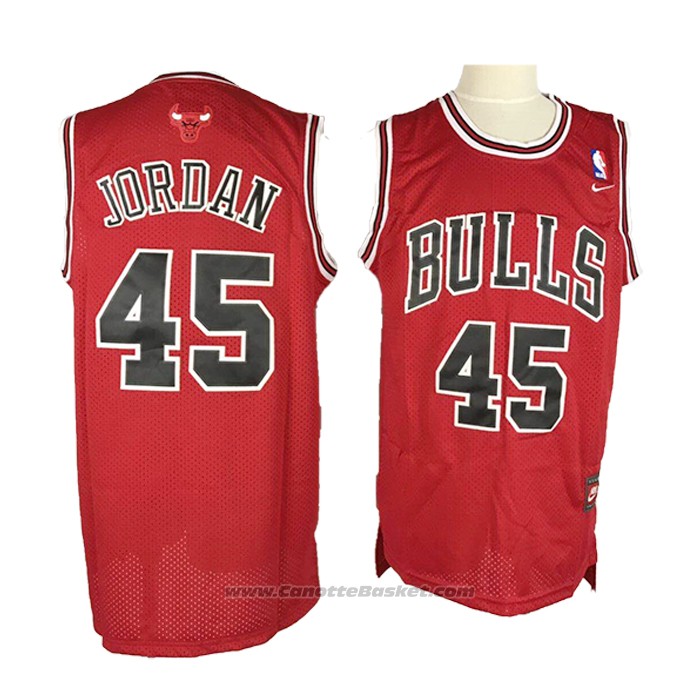 Maglia Chicago Bulls Michael Jordan #45 Retro Rosso3 Poco Prezzo